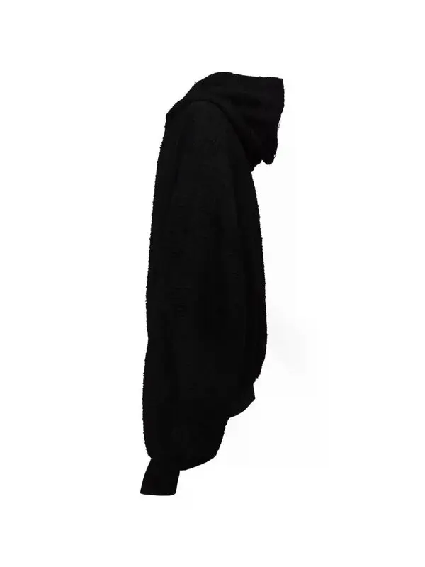 JULIUS Cotton Jacquard Zip-up Hoodie - Black