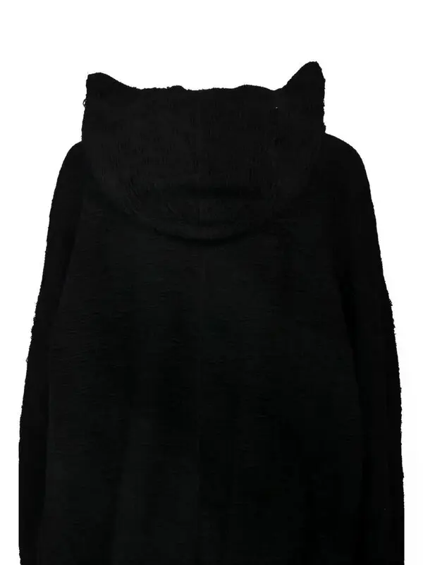 JULIUS Cotton Jacquard Zip-up Hoodie - Black