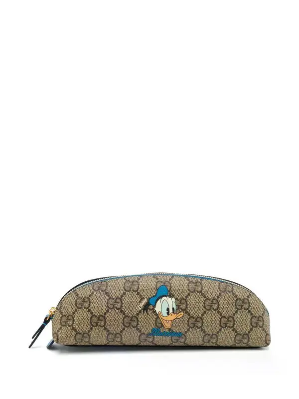 Gucci X Disney Donald Duck Gg Supreme Pencil Case - Neutrals