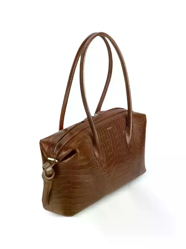 Yuzefi Brioche Croc-effect Leather Shoulder Bag - Brown