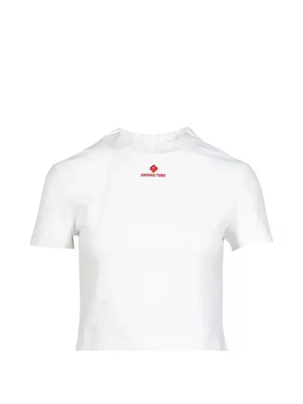 SHUSHU/TONG Wave Lace Collar T-shirt - White