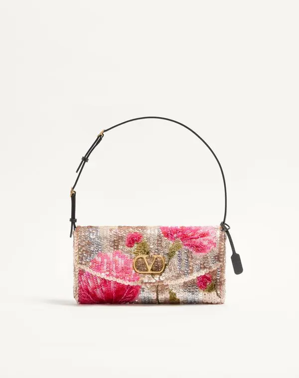 Valentino Garavani Devain Small Embroidered Shoulder Bag