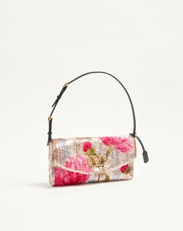 Valentino Garavani Devain Small Embroidered Shoulder Bag