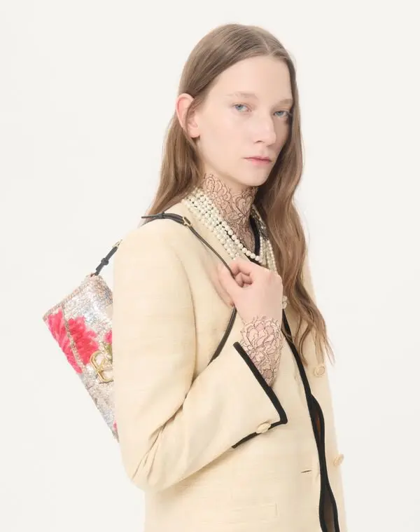Valentino Garavani Devain Small Embroidered Shoulder Bag
