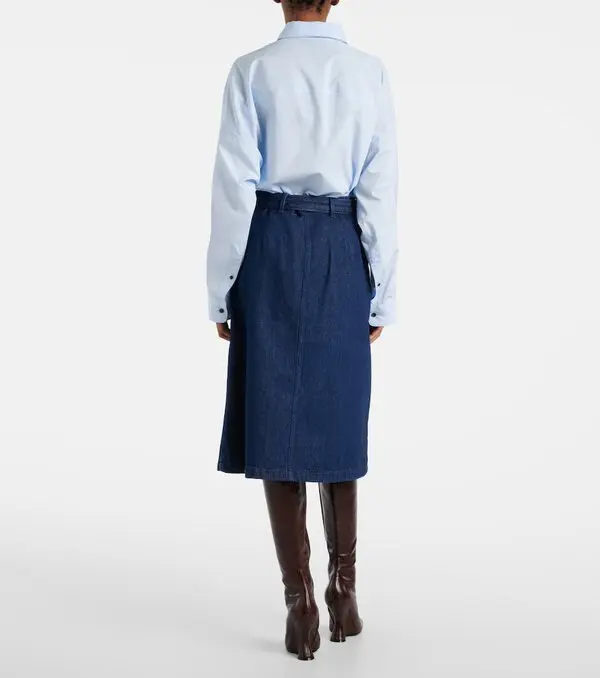 Dries Van Noten Denim Midi Skirt