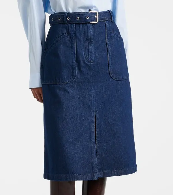 Dries Van Noten Denim Midi Skirt