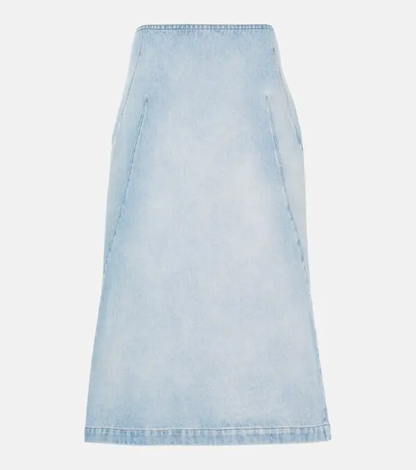 Dries Van Noten Denim Midi Skirt - Blue