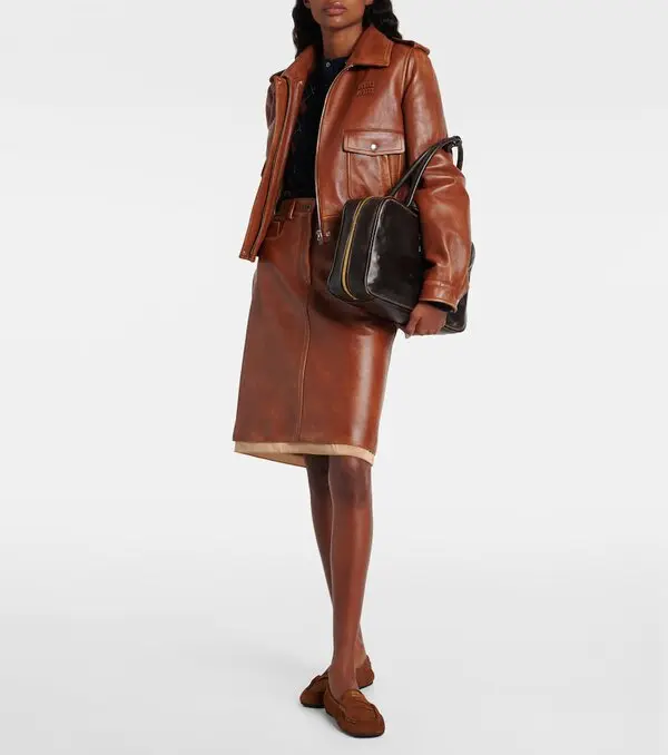 Miu Miu Beau Leather Tote Bag