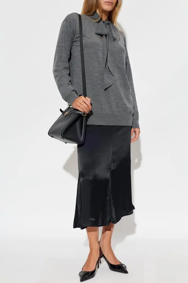 Valentino Garavani Wool Sweater With Decorative Tie