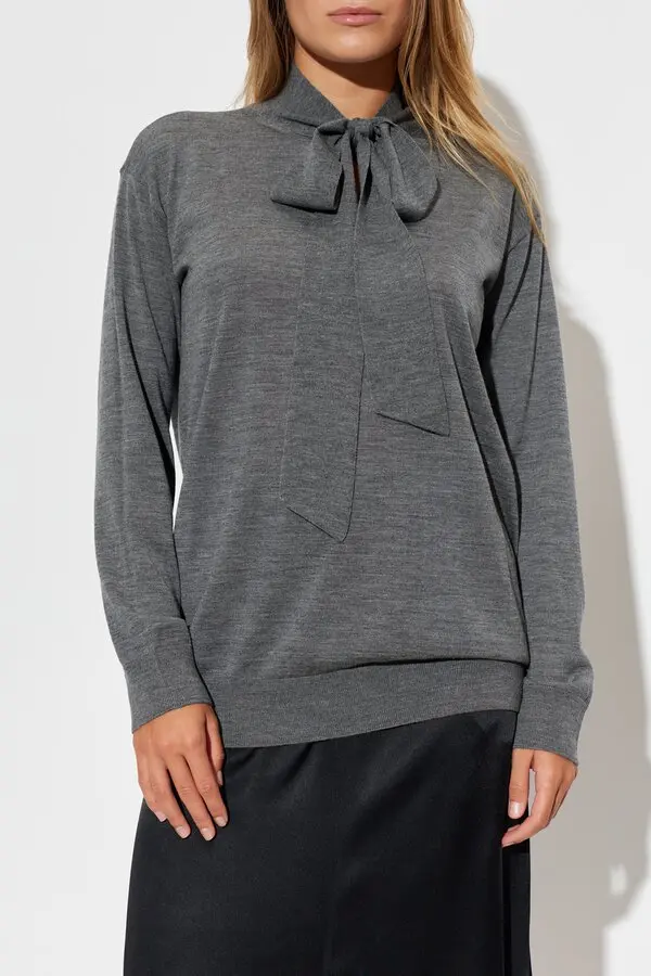 Valentino Garavani Wool Sweater With Decorative Tie