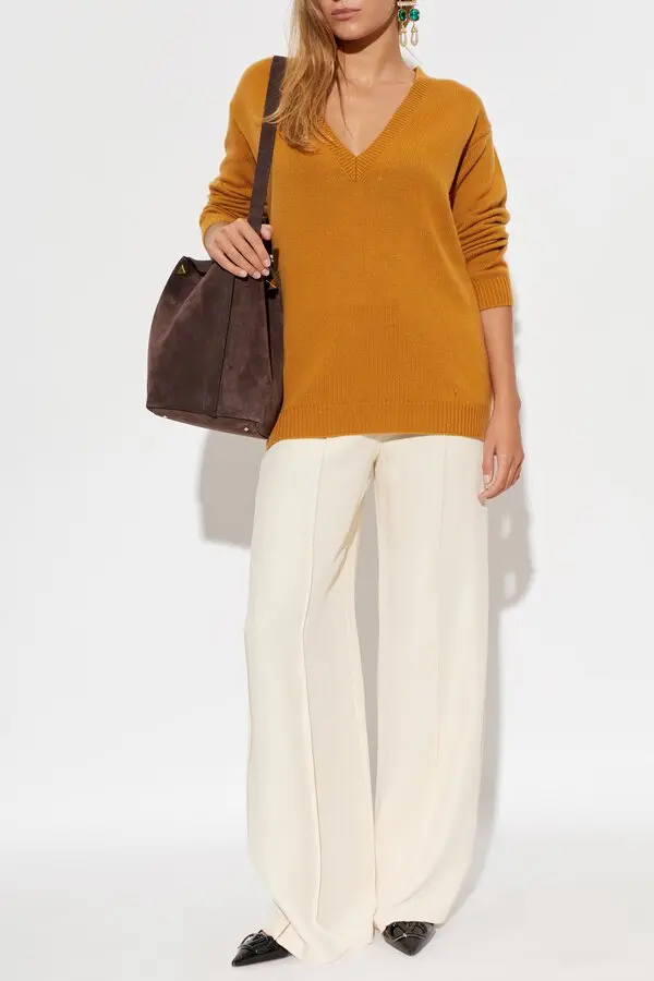 Valentino Garavani Cashmere V-neck Sweater - Brown