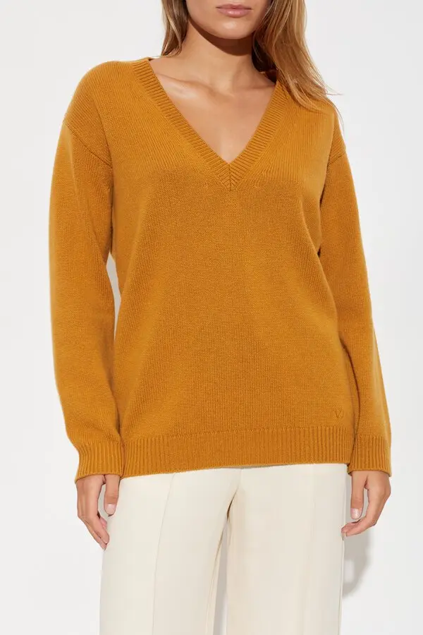 Valentino Garavani Cashmere V-neck Sweater - Brown