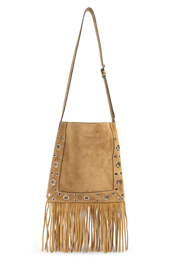 Valentino Garavani Suede Fringe Shoulder Bag
