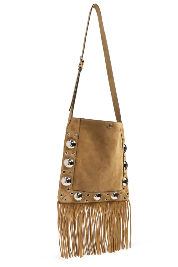 Valentino Garavani Suede Fringe Shoulder Bag