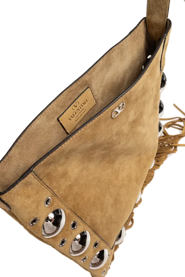 Valentino Garavani Suede Fringe Shoulder Bag