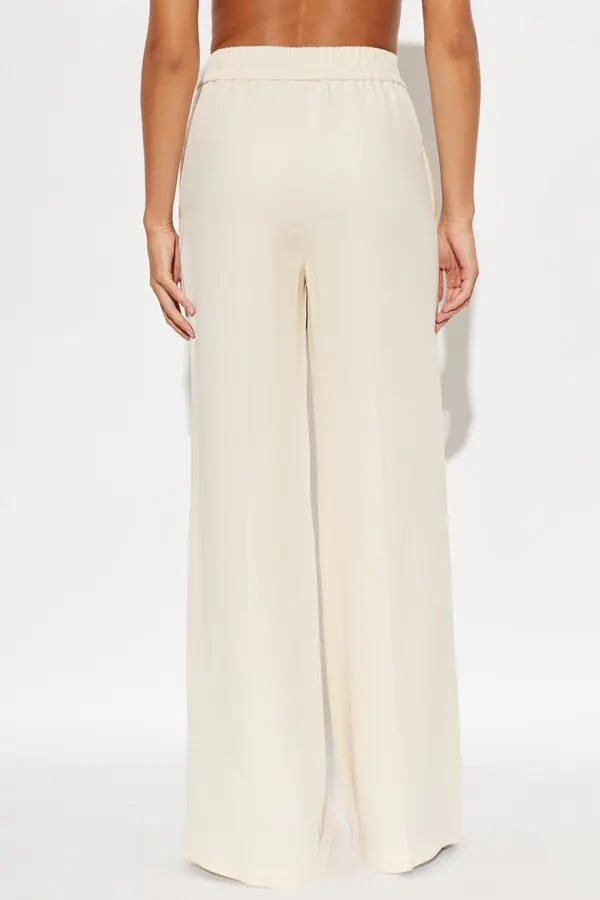 Valentino Garavani Silk Trousers With Leg Stitching