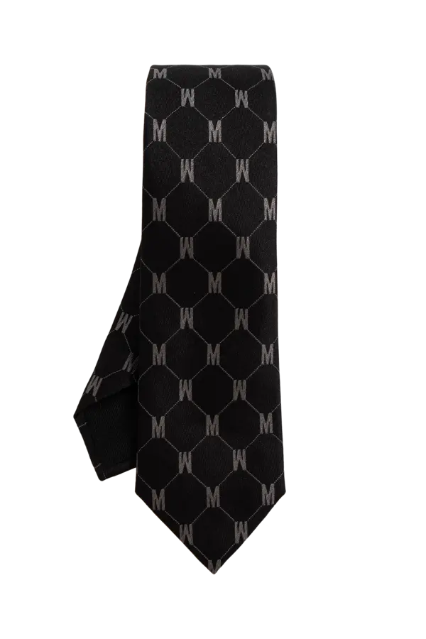 Moschino Silk Monogram Neck Ties - Black
