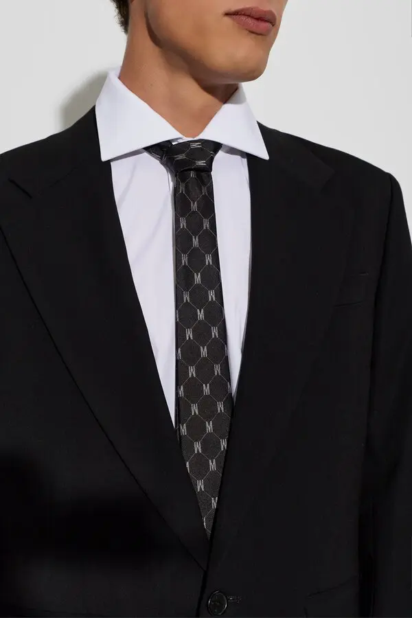 Moschino Silk Monogram Neck Ties - Black