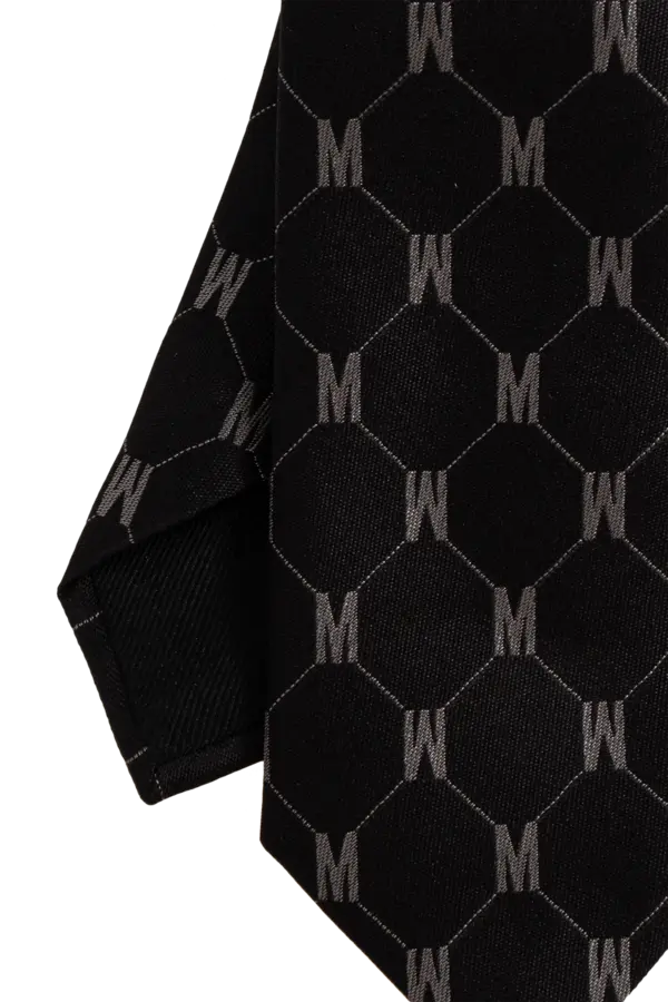 Moschino Silk Monogram Neck Ties - Black