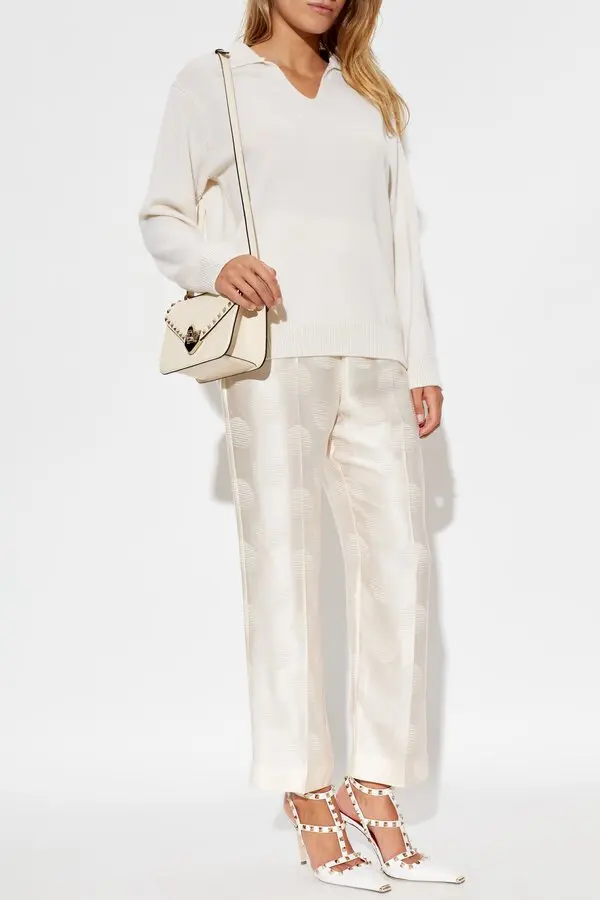Valentino Garavani Silk Pleated Trousers