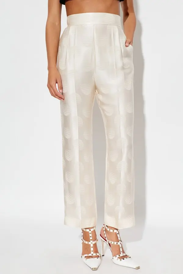 Valentino Garavani Silk Pleated Trousers