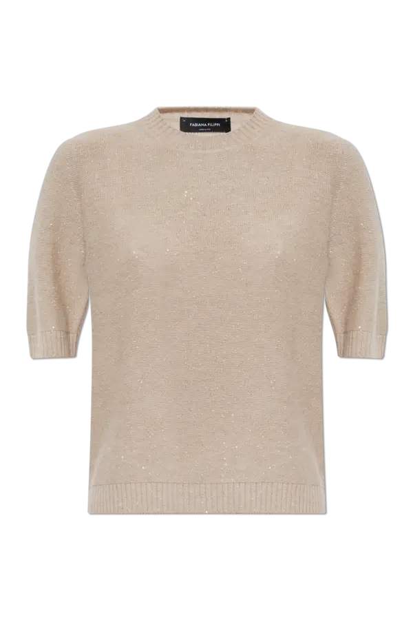 Fabiana Filippi Top With Shimmering Sequins - Beige