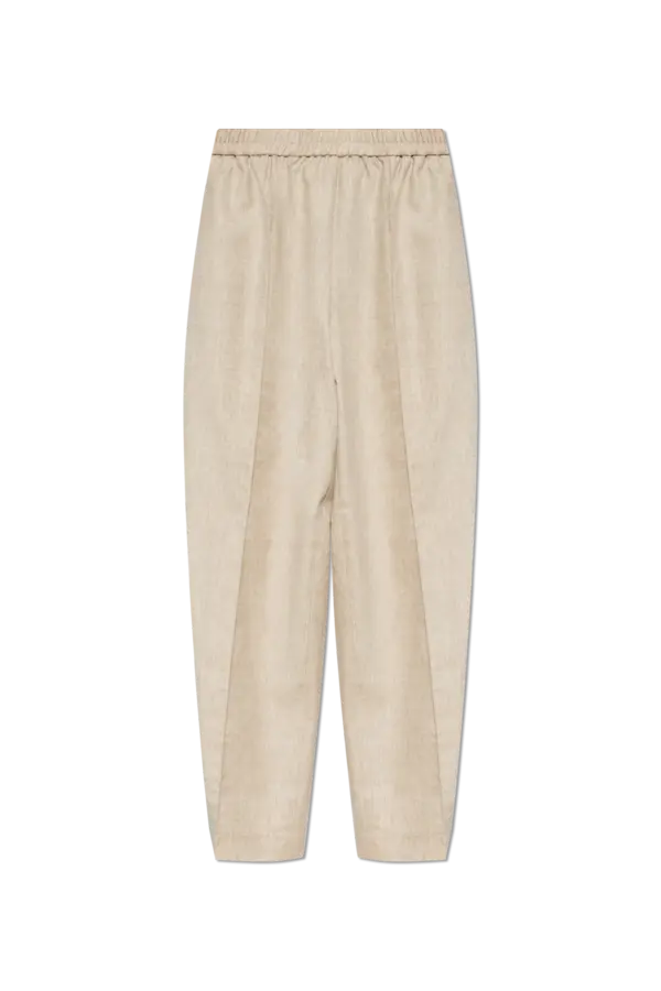 Fabiana Filippi Wool Trousers With Crease - Beige