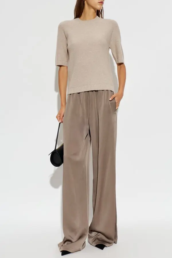 Fabiana Filippi Loose-fit Satin Trousers - Brown