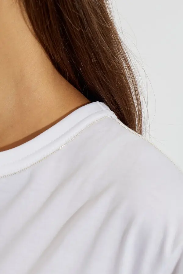 Fabiana Filippi Sequin-embellished T-shirt - White