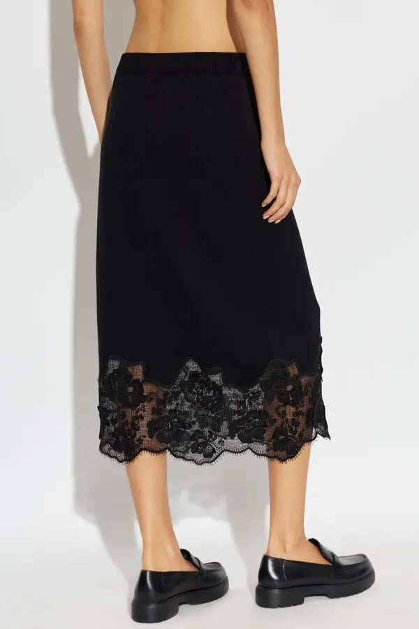 Fabiana Filippi Wool Skirt With Lace Trim