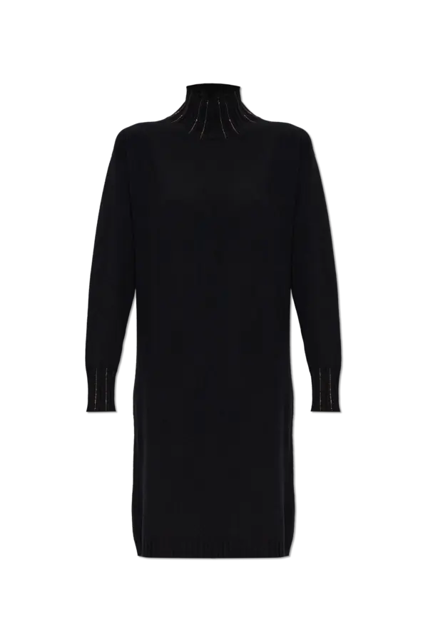 Fabiana Filippi Cashmere Blend Turtleneck Dress - Black