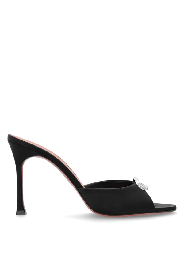 Amina Muaddi Heeled Mules ‘mini Camelia - Black