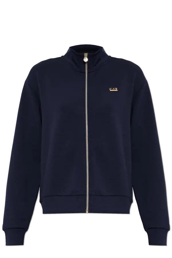 EA7 Sweatshirt With Stand-up Collar - Navy Blue