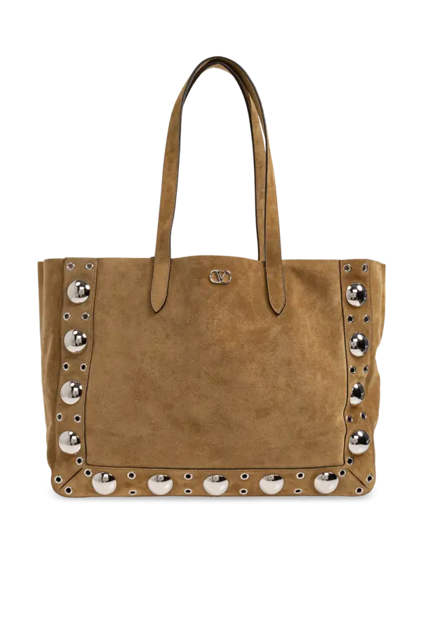 Valentino Garavani Suede Bag With Studs - Beige