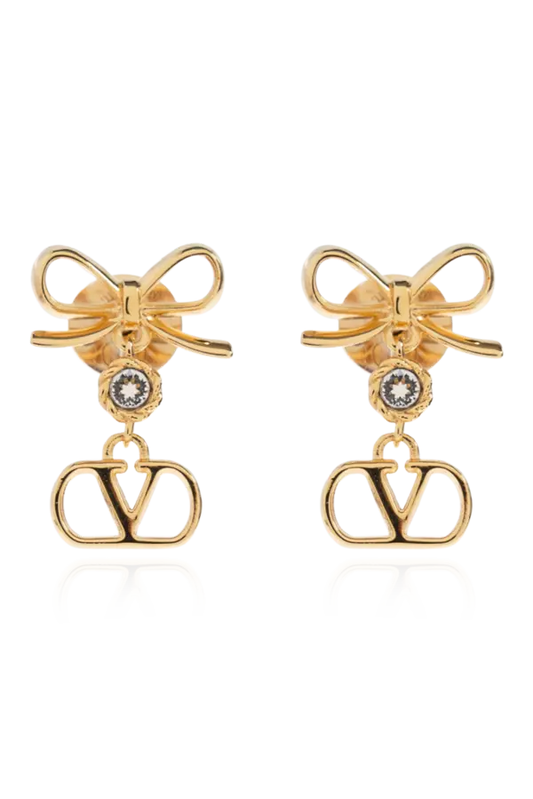 Valentino Garavani Earrings With Logo - Gold
