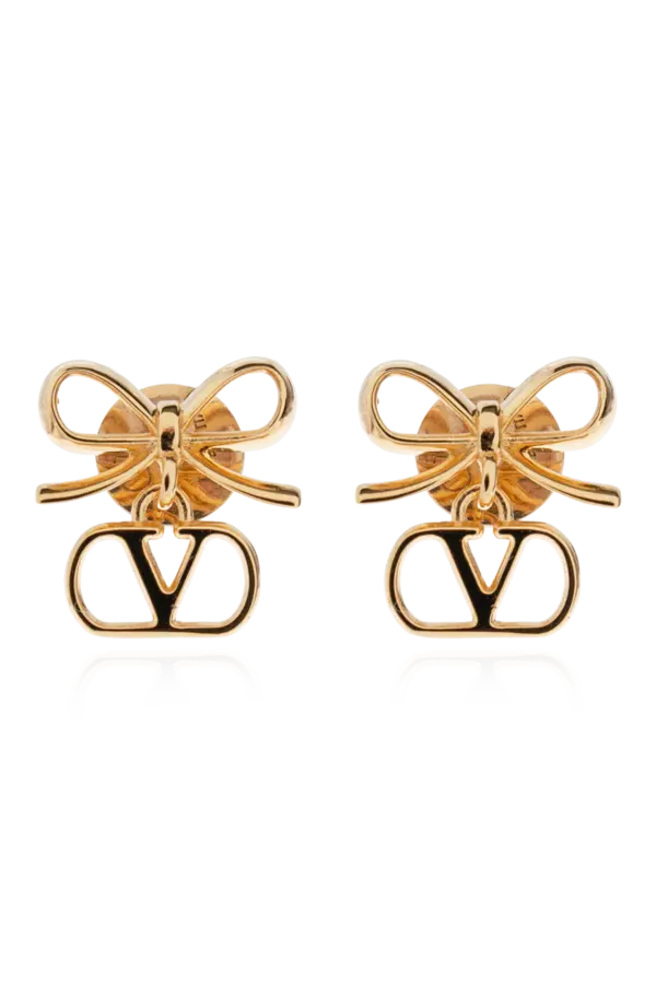 Valentino Garavani Bow Logo Earrings - Gold