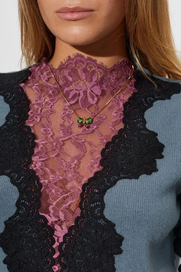 Valentino Garavani Necklace With A Butterfly Motif Pendant