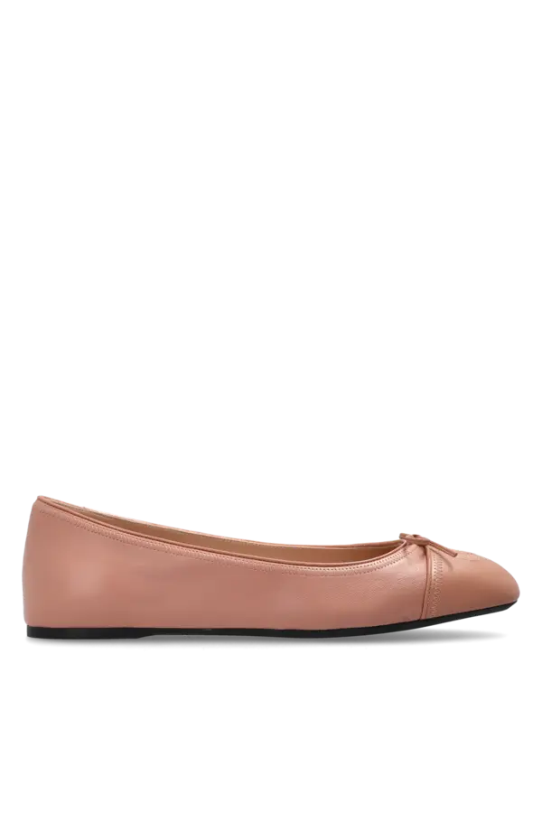 Valentino Garavani Leather Ballet Flats With Logo - Pink
