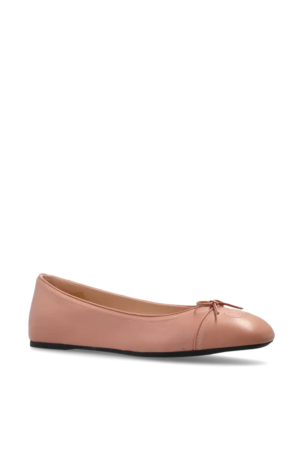 Valentino Garavani Leather Ballet Flats With Logo