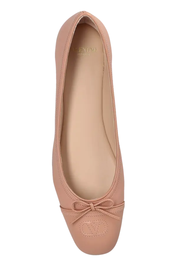Valentino Garavani Leather Ballet Flats With Logo