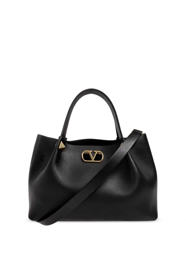 Valentino Garavani Leather Shopper Bag - Black