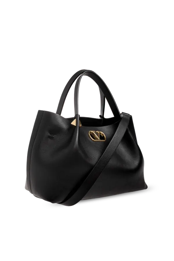 Valentino Garavani Leather Shopper Bag - Black