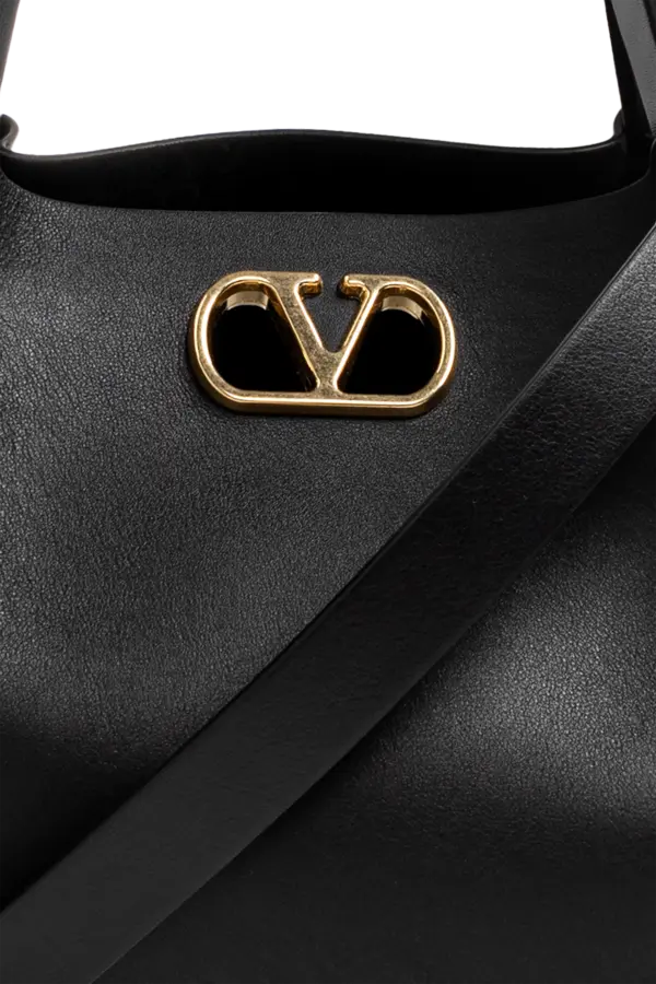 Valentino Garavani Leather Shopper Bag - Black