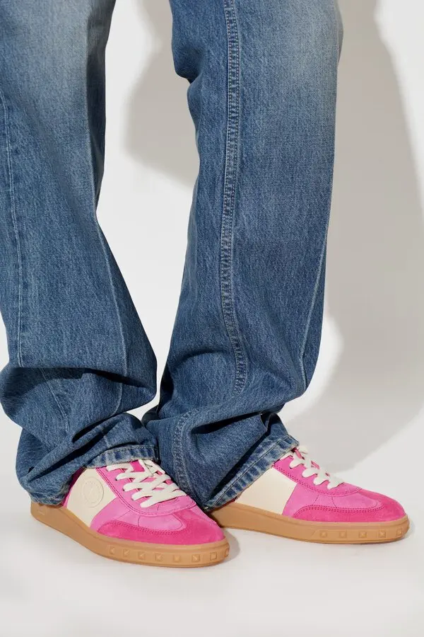Valentino Garavani Suede Sports Shoes With Logo - Pink