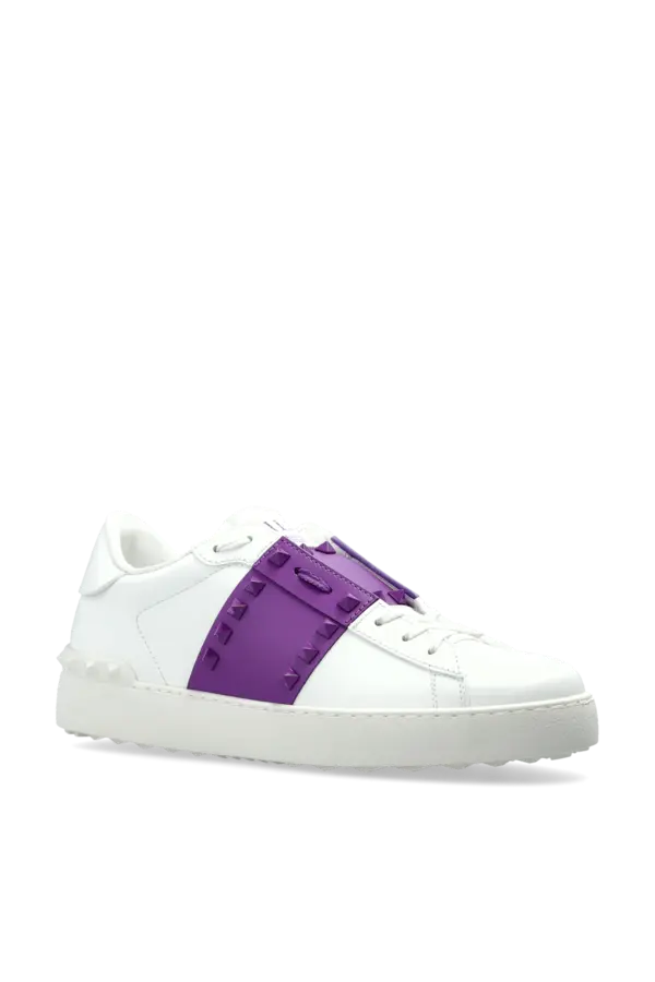 Valentino Garavani Leather Sneakers With Studs - White