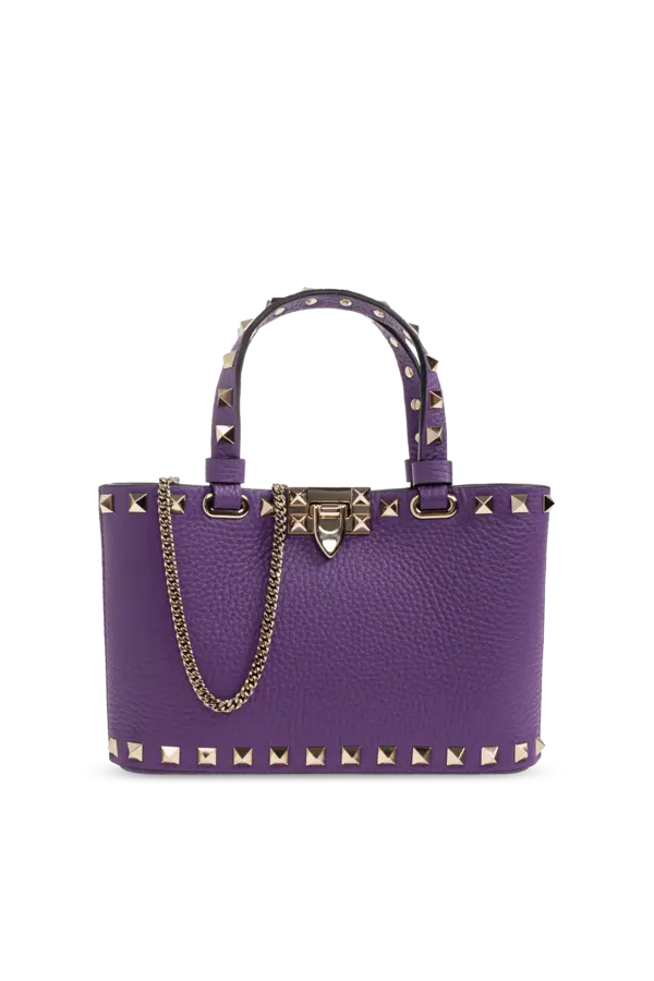 Valentino Garavani Leather Bag With Studs - Purple