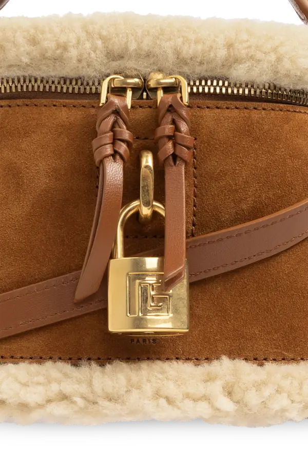 Balmain Suede Bag Finished With Fur