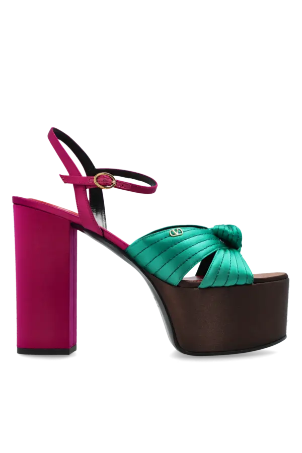 Valentino Garavani Satin Platform Sandals - Multicolour