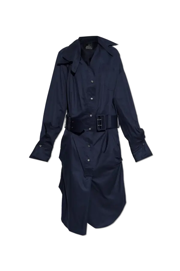 VIVIENNE WESTWOOD Belted Trench Coat - Navy Blue