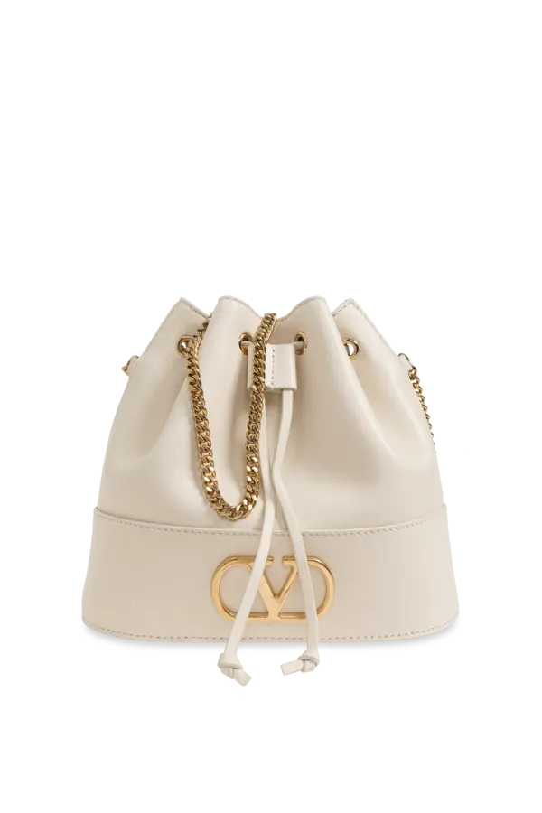 Valentino Garavani Leather Bucket Bag - Cream